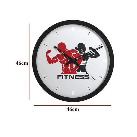 Fitness Freak Wall Clock for Gym Wall Decor- Black Frame – Decors Mantra