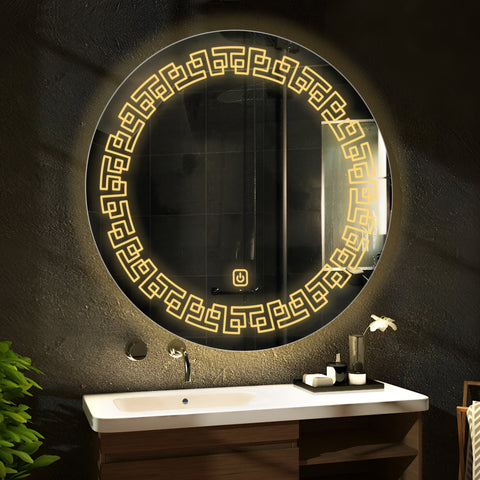 Infinity Edged Minimalistic Pattern Led Bathroom Wall Mirror – Decors ...