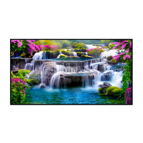 Beautiful Waterfall Scenery Canvas Wall Paintings & Arts – Decors Mantra